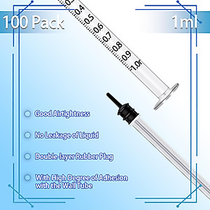 1ml Syringes with Caps (Pack of 100)