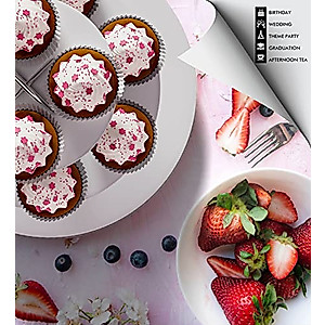 Ausoleil 2 Set Cupcake Stand Tower 3 Tier, White Tiered Cardboard Cupcake Display Stand, Round Stand Cupcake Dessert Holder Stand for Parties (White)