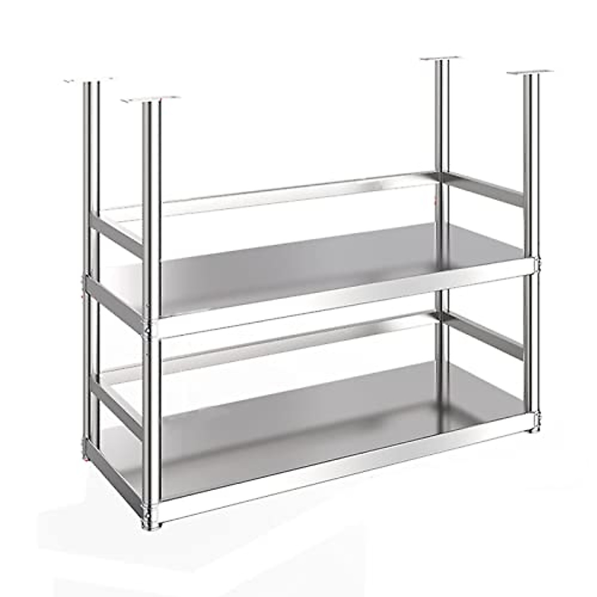6 Sizes,Ceiling Mount Shelf, Industrial Stainless Steel Kitchen Shelf, Hanging Floating Shelf, Restaurant Bar Display Stand/Decorative Storage Rack (Size : 90 * 35 * 80cm)