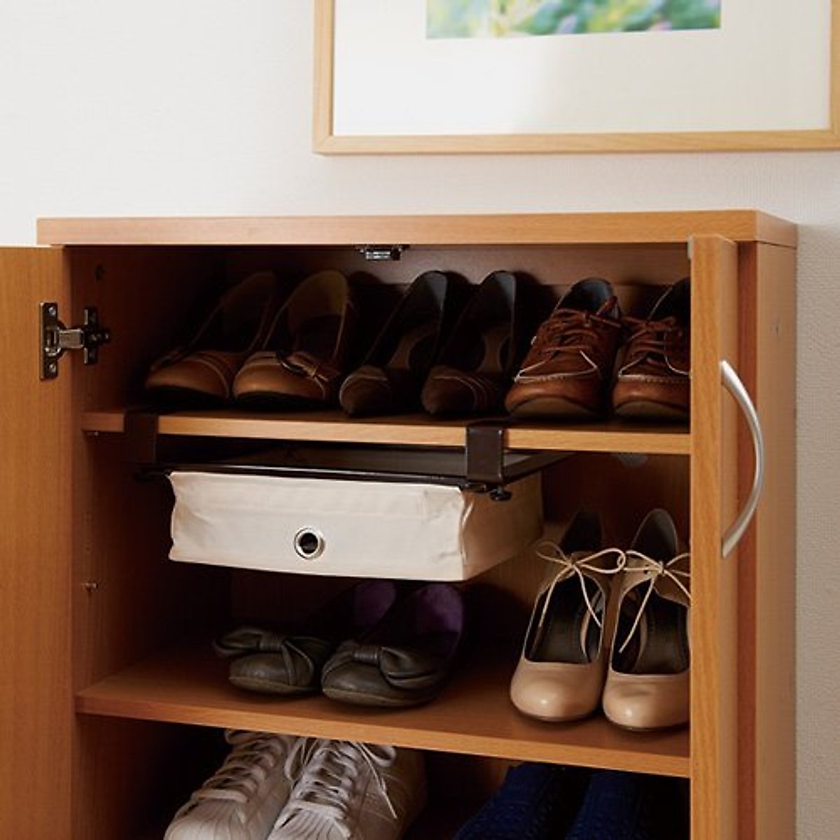 Aimedia Under-Desk Storage Box Under Desk Mounting Table Retrofit Drawers Space Can Be Installed Utilizes Gaps! Slide Box, Alloy Steel, Beige