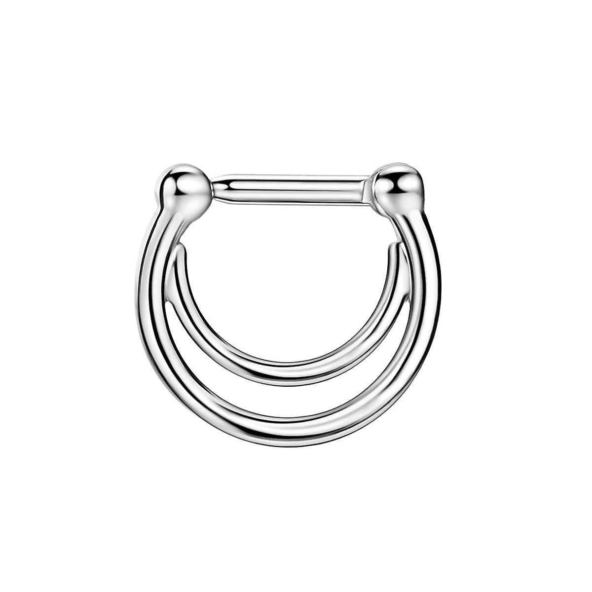 FANSING 16g 6mm Septum Ring for Women 316L Surgical Steel Septum Clicker Hypoallergenic Septum Jewelry 16 Gauge Crescent Moon Piercing Clicker