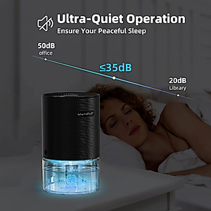 Dehumidifier, Small Dehumidifiers for Home 26OZ Mini Dehumidifiers for Basement, Small Room, Bathroom, Bedroom, RV, Quiet Dehumidifiers with Night Lights Up to 161 sq ft Black