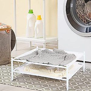 STORAGE MANIAC Sweater Drying Rack, Mesh Clothes Drying Rack, Stackable Laundry Drying Rack, Lay Flat Dryer for Delicates, Portable Dry Rack for Indoor or Outdoor, White, 2-Pack