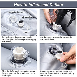 DTOWER SUV Air Mattress, Car Inflatable Mattress Thickened Car Air Bed Portable Camping Outdoor Mattress with Air Pump Home Air Mattress for Outdoor Camping Travel, Flocking Surface, Fast Inflation