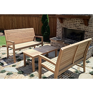 Tybee Teak Bench, Natural, 4'