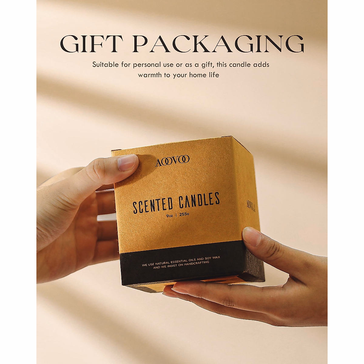 AOOVOO Spic Pumpkin Candle - Fall Soy Candles, Candles for Home Scented, Aromatherapy Candle, Candle for Women, 9 OZ