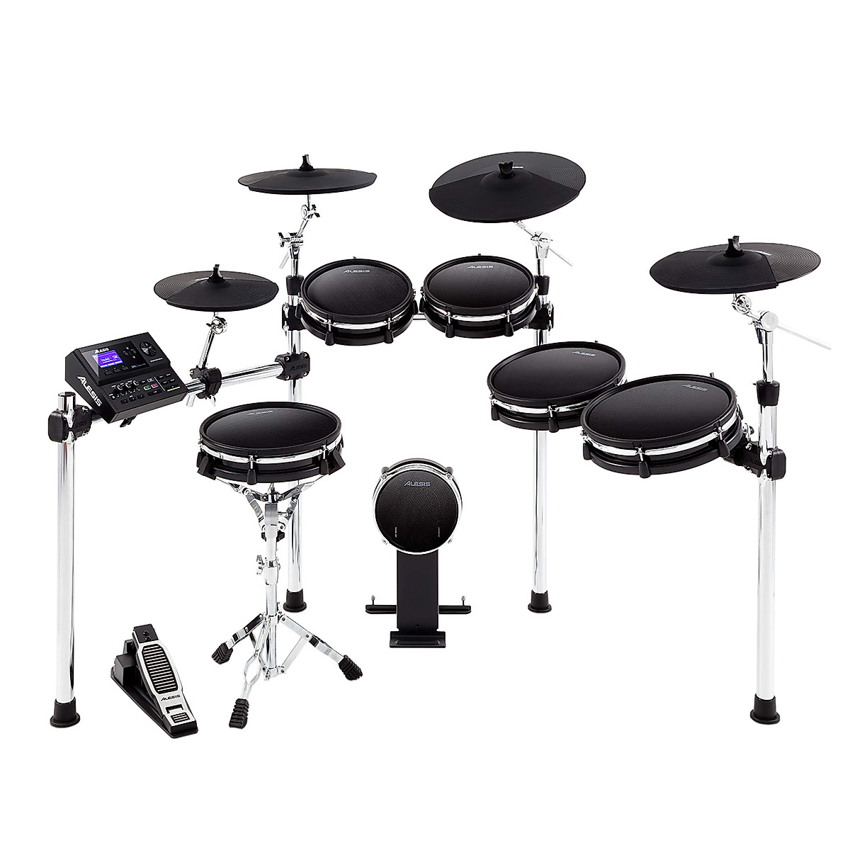 Alesis DM10 MKII Pro Kit + Strike Amp 12 | 10-Piece All-Mesh Electronic Drum Kit Bundled with 2000-Watt Ultra-Portable Powered Drum Speaker/Amplifier