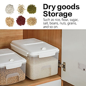 LivLab Rice Container - 10lbs Flour Dispenser with Lids & Cup BPA Free Kitchen Extra Large Storage Containers Cat/Dog Food Storage Container (10lbs)