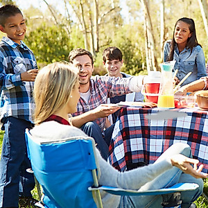 Four Seasons Courtyard 6-Pack Lightweight Folding Lawn Chair with Cupholder for Camping