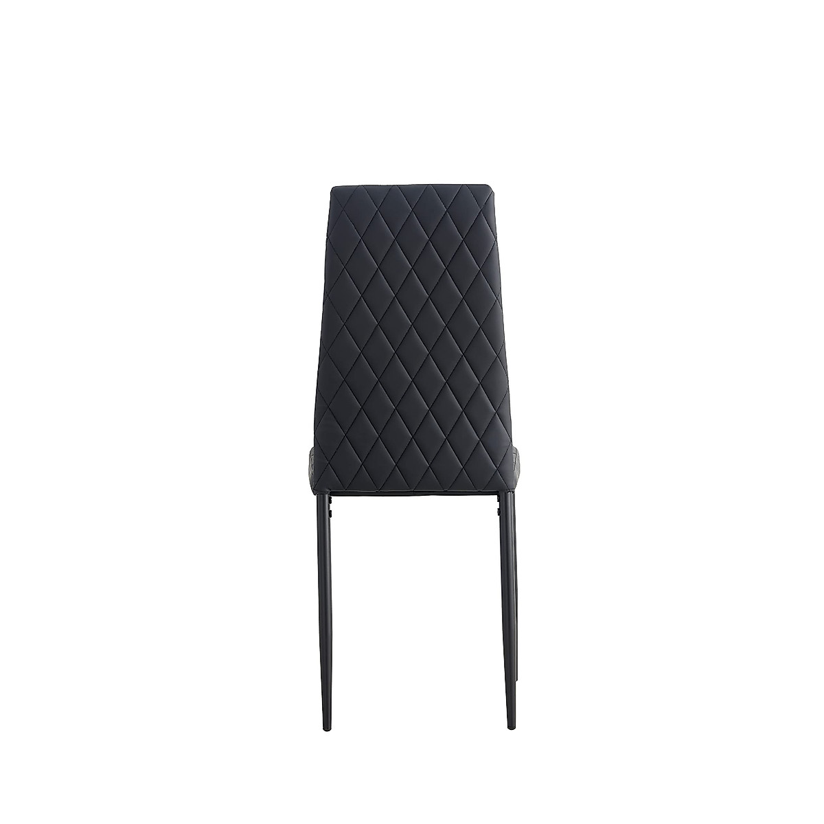 FIQHOME 5-Piece, Black Tempered Glass Kitchen Faux Leather Padded, Contemporary Room 4, Family Dining Table & Chair Set