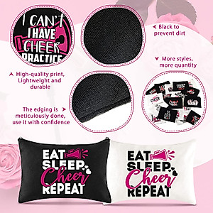 Flutesan 24 Pieces Cheerleader Gifts Bulk Canvas Cheer Bags Makeup Bag, Cheer Scrunchies, and Hair Ties for Girls Women Teammates