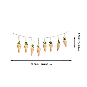 NUOBESTY Easter Carrot Banner Bunny Carrot Garland Fabric Wall Vegegtable Ornament for Party Wall Fireplace Window Decors |62.88inches