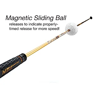 Momentus Speed Whoosh Golf Swing Trainer - Golf Swing Speed Trainer with Magnetic Sliding Timing Ball - Premium Swing Trainer Aid to Increase Golf Swing Speed 7 to 10 mph - Men's