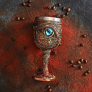 Ottalent Stainless Steel The Eye of The Dragon Wine Goblet Chalice,Dungeons and Dragons Medieval DragonWine Cups 7oz.Men’s Gift (Blue Eyes)