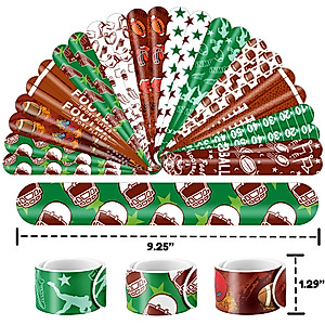 48PCS Football Party Favors 24PCS Tattoos 24PCS Slap Bracelets Wristbands Kids Themed Birthdays Party Supplies Decorations Decor American Rugby Fans Cheerleaders Boy Gifts School Classroom Prize