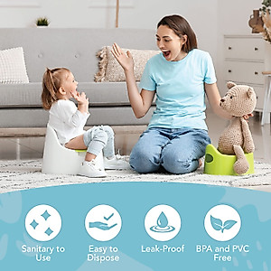 TidyTots Disposable Potty Chair Liners - Value Pack - Universal Potty Chair Fit (fits most potty chairs) - 32 Liners