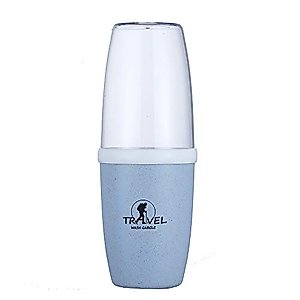 Toothbrush Cup Toothbrush Holder with Cover Travel Boothbrush Holder Portable Toothbrush Case and Carrier for Bathroom School Business Trip(Blue)