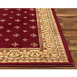 Noble Palace Red French European Formal Traditional Rug ( 2'3" x 7'3" Runner ) Easy to Clean Stain Fade Resistant Shed Free Modern Contemporary Floral Transitional Soft Living Dining Room Rug