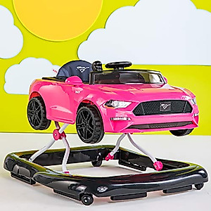 Bright Starts Ford Mustang Ways to Play 4-in-1 Baby Activity Push Walker, Pink, Age 6 months+