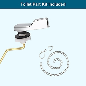 Hygie Rinse Universal Toilet Trip Lever Compatible with American Standard/Mansfield Toilet Handle, Toilet Tank Side/Angle Mount Handle Replacement Kit with Flapper Chain, Chrome