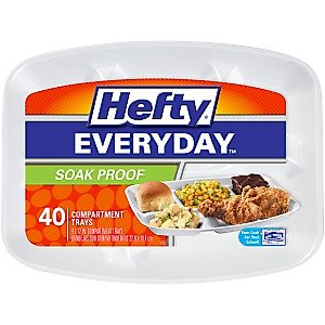 Soak Proof, Quick And Easy Way To Serve A Variety Of Foods, 9 x12" Compartment Tray, 40 ct, White