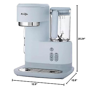 Mr. Coffee 3 in 1 Single Serve Coffee Maker, Hot or Iced Espresso and Frappe Machine, Blender, and Reusable Filter for Frozen Drinks or Lattes, Gray