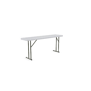 PRO&Family White Rectangle Adjustable Desk Seminar Folding Table Conference Conference Table Plastic Table Banquet Tables Skinny Folding Table (1, 18" x 72")