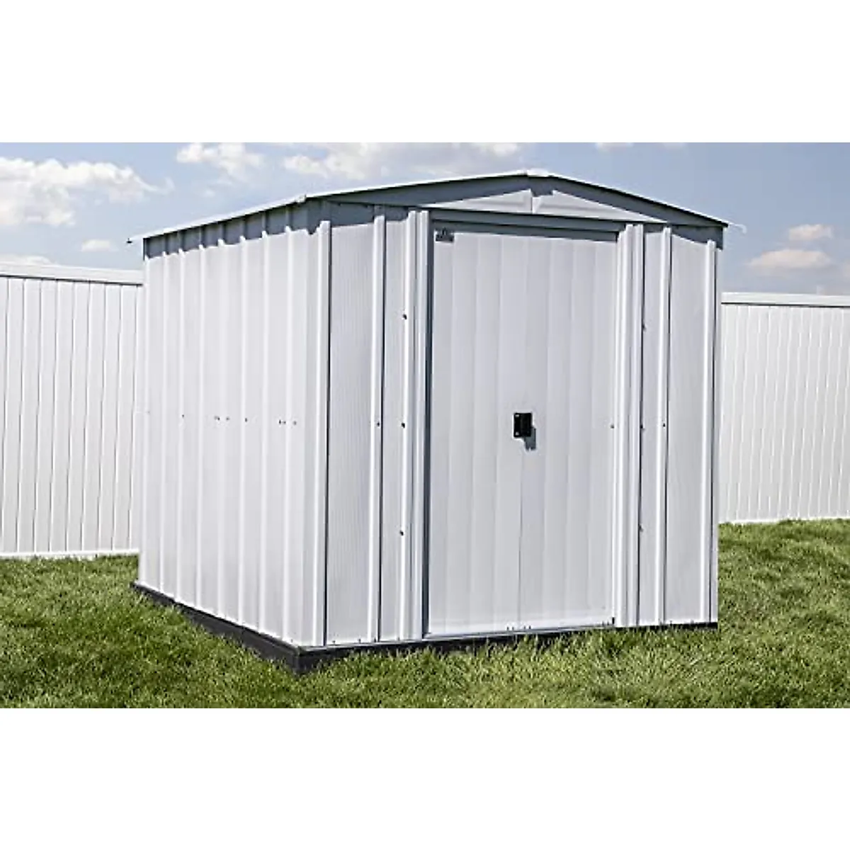 Arrow Classic Steel Storage Shed, 6x7, Flute Grey