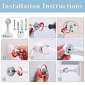 Door Stoppers,Magnetic Door Stopper,White Brushed Satin Nickel,Door Holder Magnetic Doorstop,Door Stopper Wall Protector,White Door Stoppers 2 Pack to Match Your White Doors and Walls(2 Pack,White)