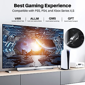 GearIT 8K HDMI Cable Fiber Optic HDMI 2.1 (33ft) Ultra High Speed 48Gbps, Supports 8K@60Hz, 4K@120Hz, Dynamic HDR, eARC, Compatible RTX3090, Xbox Series X, PS5, UHD SUHD TV, 33 Feet / 10.05 Meter