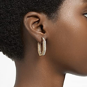 Swarovski Dextera Hoop Earrings with White Swarovski Crystals in Pavé on Rose Gold-Tone Plated Setting, Part of the Swarovski Dextera Collection