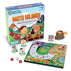 Learning Resources Math Island Addition & Subtraction Game, Elementary Math, Teaching Toys, Children’s Math Games, Educational Indoor Games, 8 Pieces, Age 6+ Gifts for Kids
