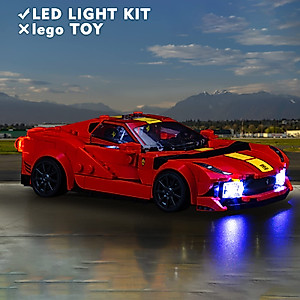 VONADO LED Light Kit Compatible with Lego Speed Champions Ferrari 812 Competizione 76914, DIY Lighting Set Compatible with Lego Ferrari 76914 Race Vehicle (NO Model)