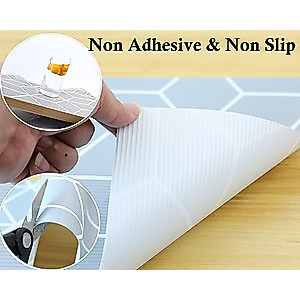 Shelf Liners for Kitchen Cabinets 11 Inch Wide X 20 Ft Non Adhesive Cabinet Drawer Liners Non Slip Clear Waterproof Closet Wire Pantry Shelves Liner Fridge Cupboard Mat for Kitchen Bathroom