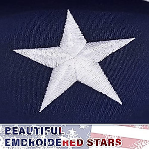 American Flag 3x5 ft 100% Cotton Made, Heavy Duty US Flag USA with Embroidered Stars, Sewn Stripes, Durable United States Flags Indoor House Flags