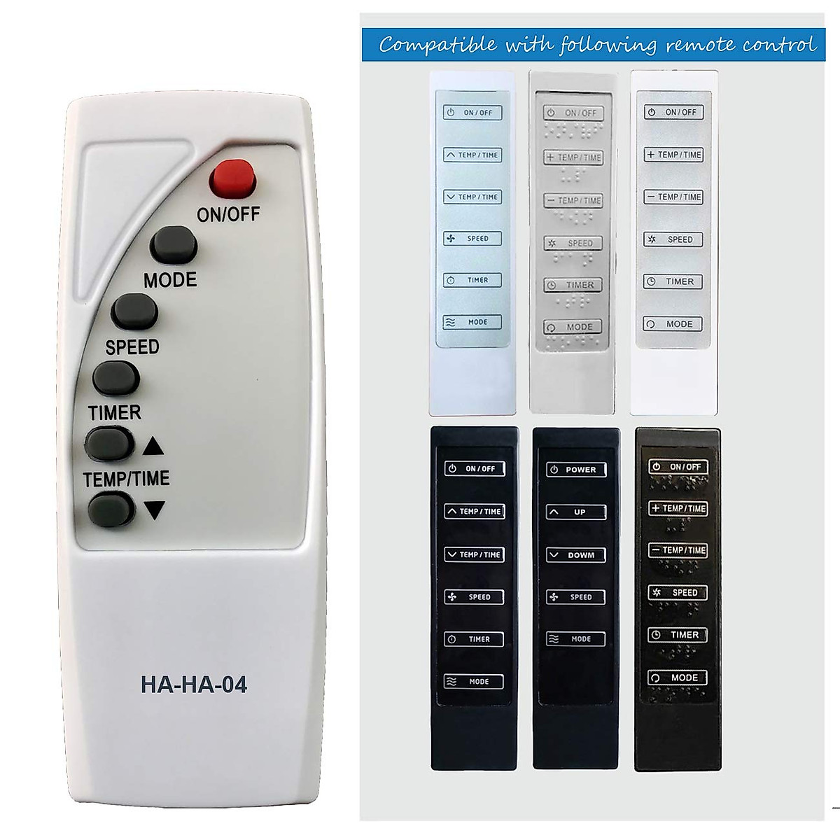 HA-HA-04 Replacement for Haier Commercial Cool Air Conditioner Remote Control A2530-450-AA11 A2530-451-AB02 AC-5620-73 AC-5620-088 AC-5620-079 AC-5620-084 AC-5620-090 A2530-451-AB05 A2530-451-AA12