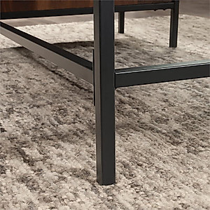 Sauder Nova Loft Home Office Desk with Drawers and Open Shelf, Grand Walnut Finish