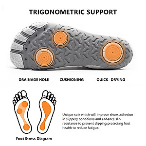 Teemie Water Shoes Mens Womens Aqua Quick-Dry Barefoot Athletic Sport Shoes for Outdoor Surfing Kayaking Walking Hiking Beach Pool Swim Rock Climbing White 40