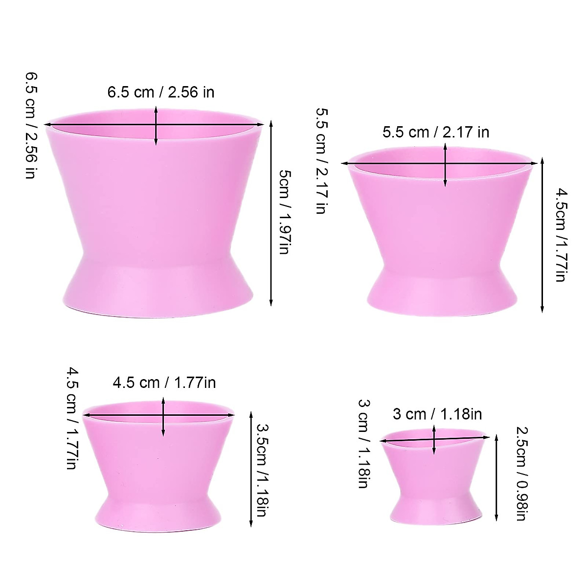 FILFEEL 4pcs Silicone Mixing Bowls Set, Paint Facial Mask Blending Dental Material Mixing Bowl Oral Hygiene Dental Tools for Alginate and Plaster Materials, Filler and Grout()