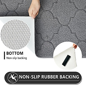 REFETONE Indoor Doormat, Front Back Door Mat, 20x32, Non-Slip Absorbent Resist Dirt Door Mats, Machine Washable Low-Profile Inside Floor Mat Door Rugs for Entryway, Grey