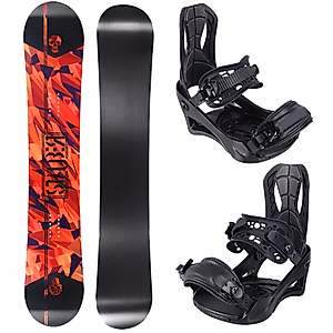 STAUBER 158cm Summit Snowboard & Binding Package Sizes 128, 133, 138, 143, 148,153,158, 161- Best All Terrain, Twin Directional, Hybrid Profile - Adjustable Bindings - Designed for All Levels