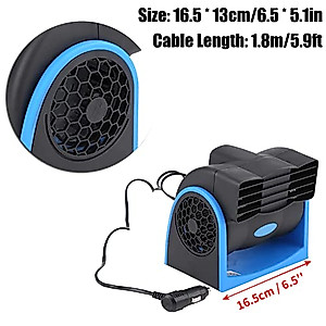 Acouto 12V Car Air Fan Universal Auto Car Vehicle Mini Adjustable Portable Speed Silent Car Fans Electric Air Fan with Cigarette-Lighter Plug