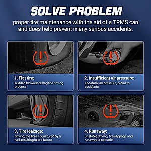 TPMS Sensor GM, Tire Pressure Monitoring System Sensor 315MHZ Compatible for Chevy Silverado GMC Cadillac Buick Pontiac - Replaces# 13586335 13581558 13598771 13598772, 4pcs
