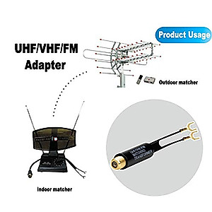 Ancable Matching Transformer, 3-Pack Gold Plated - 75 Ohm to 300 Ohm Adapter - UHF/VHF/FM Balun Antenne Transformer Converter Adapters with F Female Jack for TV, Radio, Coax Antenna