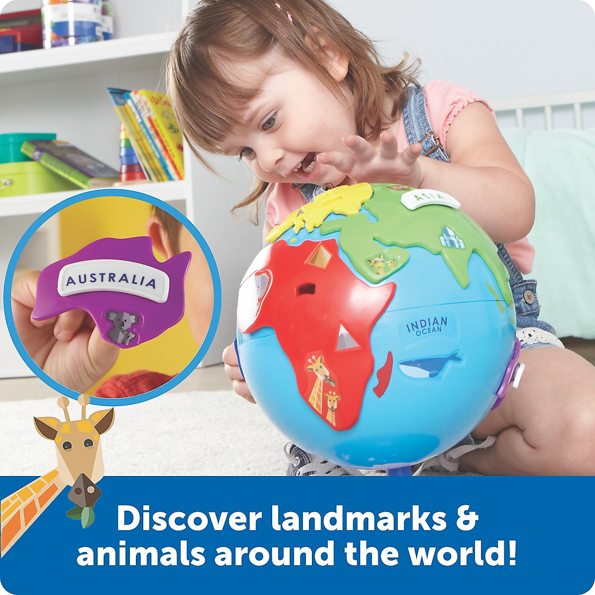 Learning Resources Puzzle Globe - 14 Pieces, Ages 3+ Preschool Learning Toys for Boys and Girls, Earth Globe for Kids