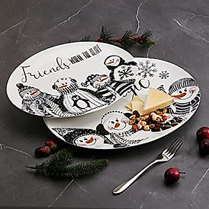 Fitz and Floyd Snow Days Snowman Serving Platter, 16 Inch, Multicolored