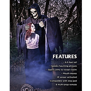 Spirit Halloween 6.6 Ft The Black Heart Animatronic | Decorations | Animated | Moving arm motions | Speaks Chilling Phrases