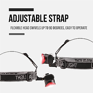 Lichamp Headlamp, 10 Pack 12 LED 3 Mode Portable Head Lamp Flashlight, Outdoor Lightweight Durable Headlight for Running, Camping, Reading, Fishing, Hunting, Walking, Jogging, Black + Red Color