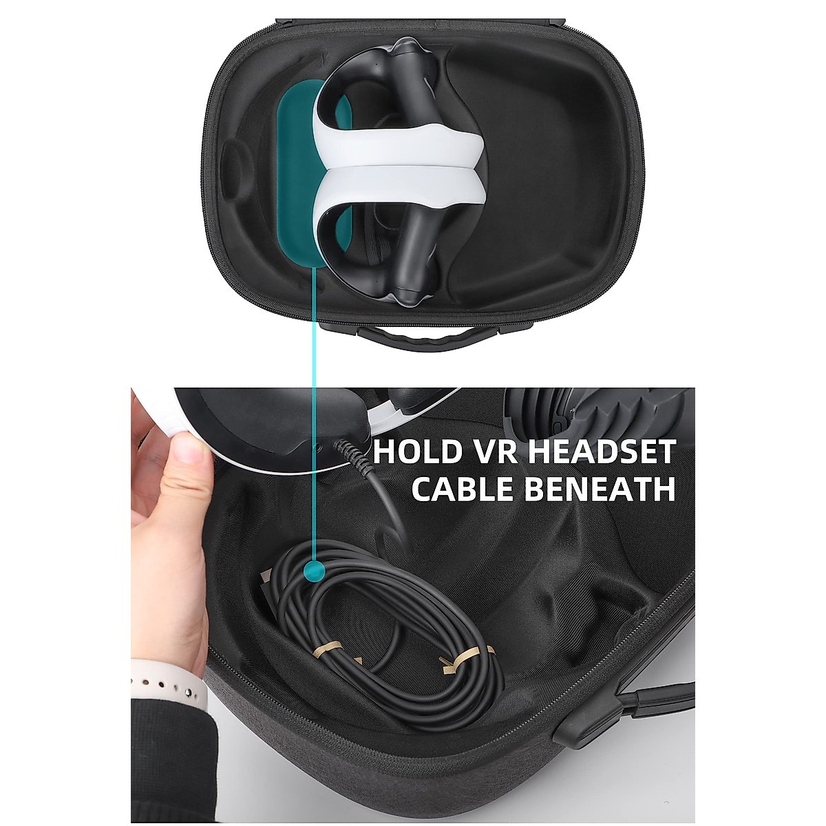 Hard Carrying Case for Playstation VR2 Storage Bag Geadset Handle for PS VR2 Protective Carrying Case Protable Design for Travel and Home Storage