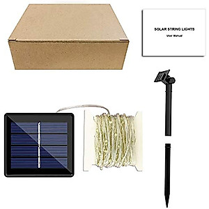 MAOKOT Solar Powered String Lights, 1Pack 72FT 200 LED Blue Solar String Lights, 8Modes Waterproof Outdoor Solar Lights for Gate Yard Garden Christmas Decorations (Blue)